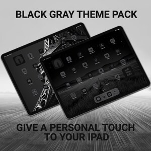 App Icons Black and Gray, iPad Theme Pack, Dark Aesthetic, Art Covers ...