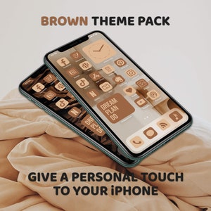 Brown App Icons, iPhone Theme Pack, Neutral Aesthetic, Boho Art, Widget ...