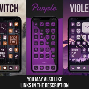 Deep Purple App Icons iPhone Theme Pack Aesthetic App Icons - Etsy