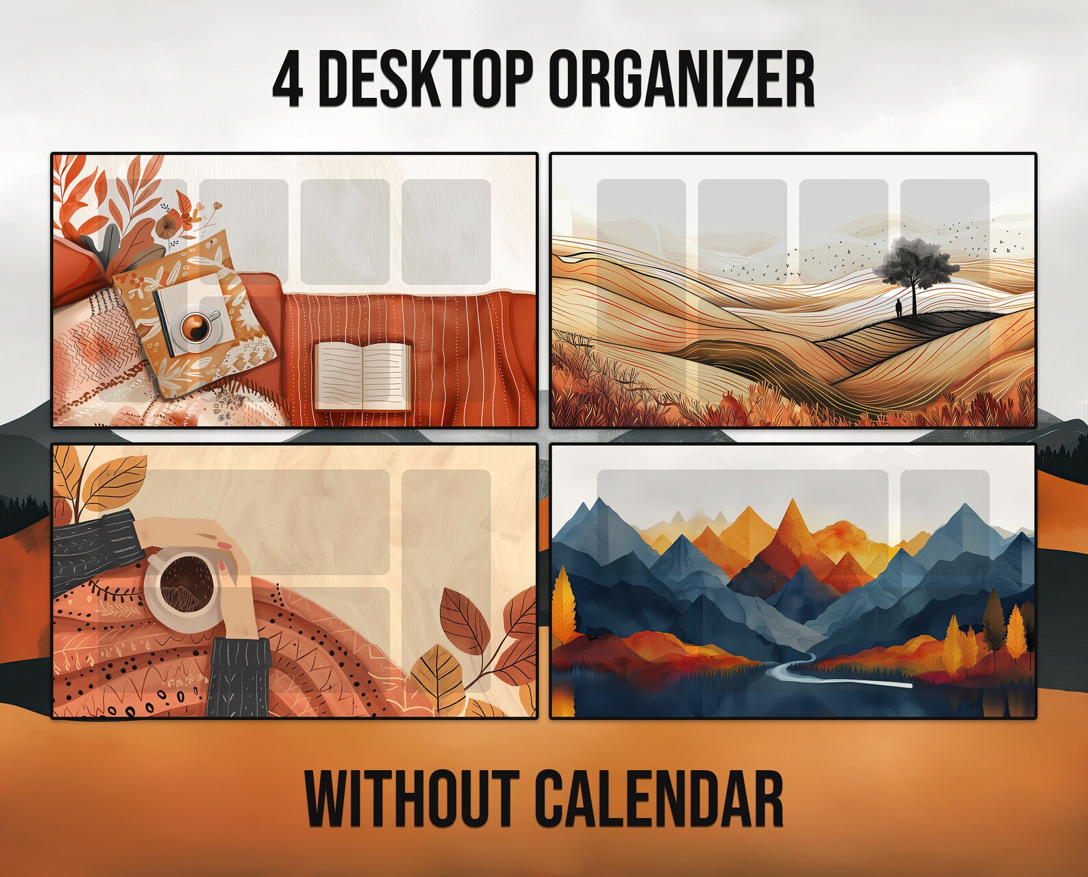 Autumn Desktop Organizer, 2025 - 2026 Calendar, Desktop Wallpaper, Fall ...