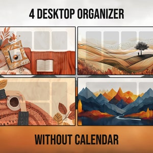 Autumn Desktop Organizer, 2025 - 2026 Calendar, Desktop Wallpaper, Fall ...