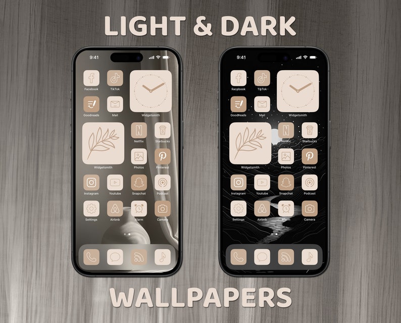 App Icons Beige, iPhone Theme Pack, Neutral Aesthetic, Boho Art Covers ...