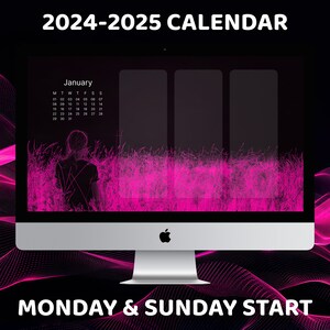 Hot Pink Desktop Organizer, Calendar 2024 2025, Hot Pink Desktop Folder ...
