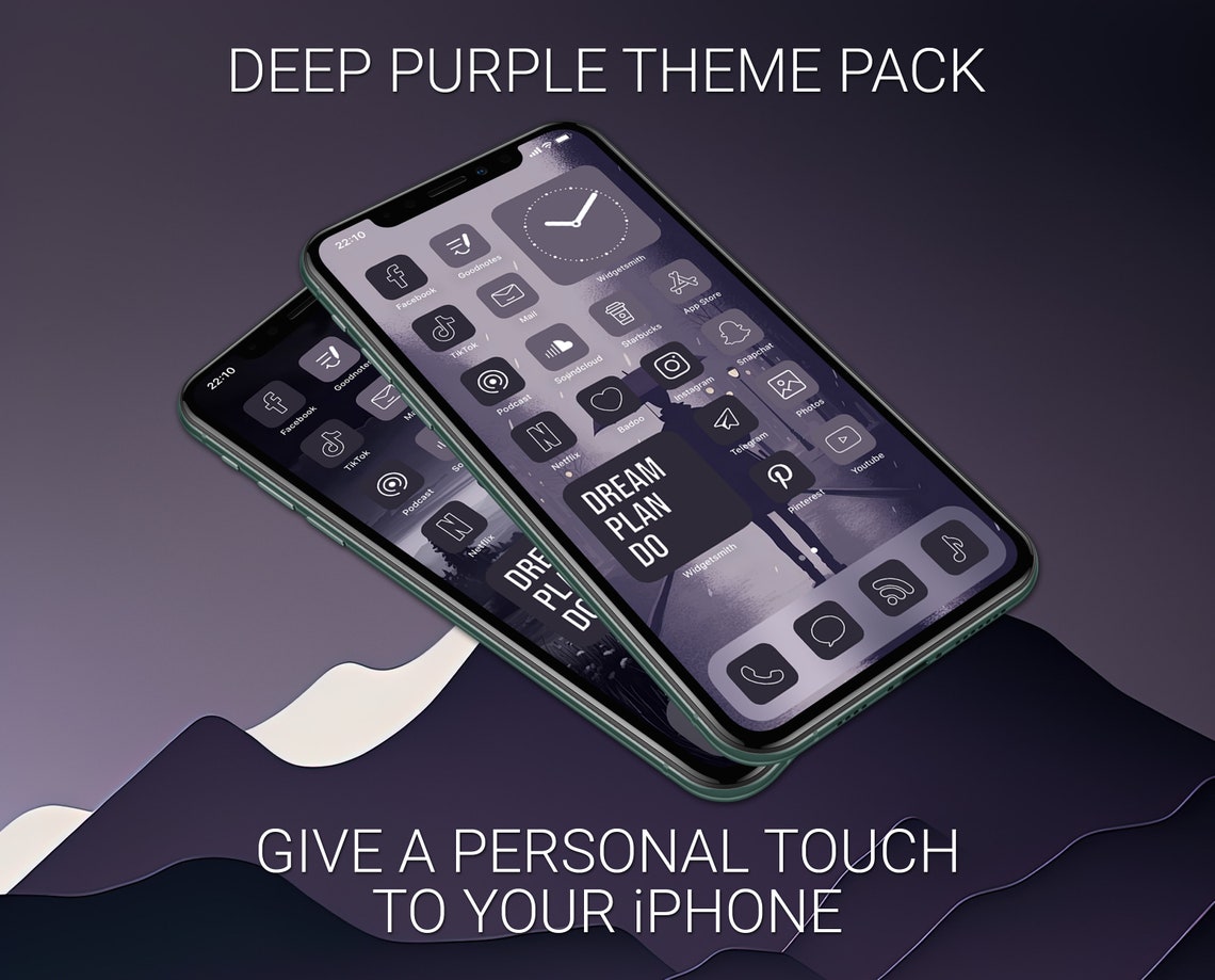 Deep Purple App Icons, iPhone Theme Pack, Aesthetic App Icons, Art ...