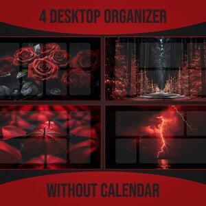 Red Aesthetic Wallpaper Red Desktop Organizer 2024 Calendar - Etsy