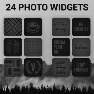 Black and Gray App Icons iPhone Theme Pack Aesthetic App - Etsy