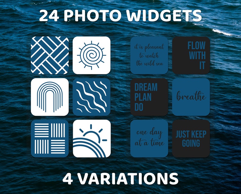 App Icons Blue Ocean Blue Iphone Theme Pack Aesthetic App - Etsy