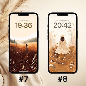 Boho Wallpapers, iPhone Lock Screen, Neutral Aesthetic, Boho Art, Brown ...