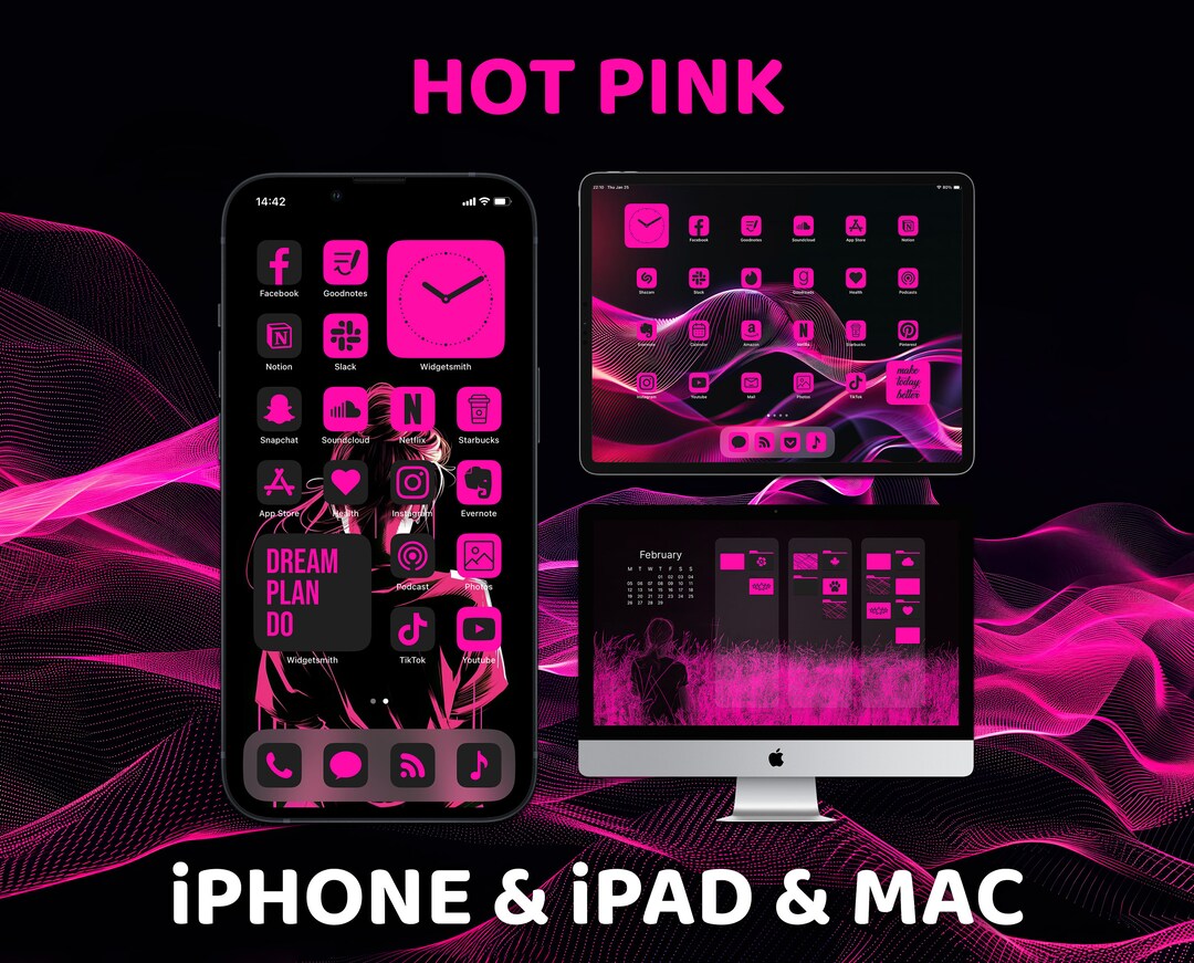 Hot Pink Desktop Wallpaper, 2024 2025 Monthly Calendar, Hot Pink App ...