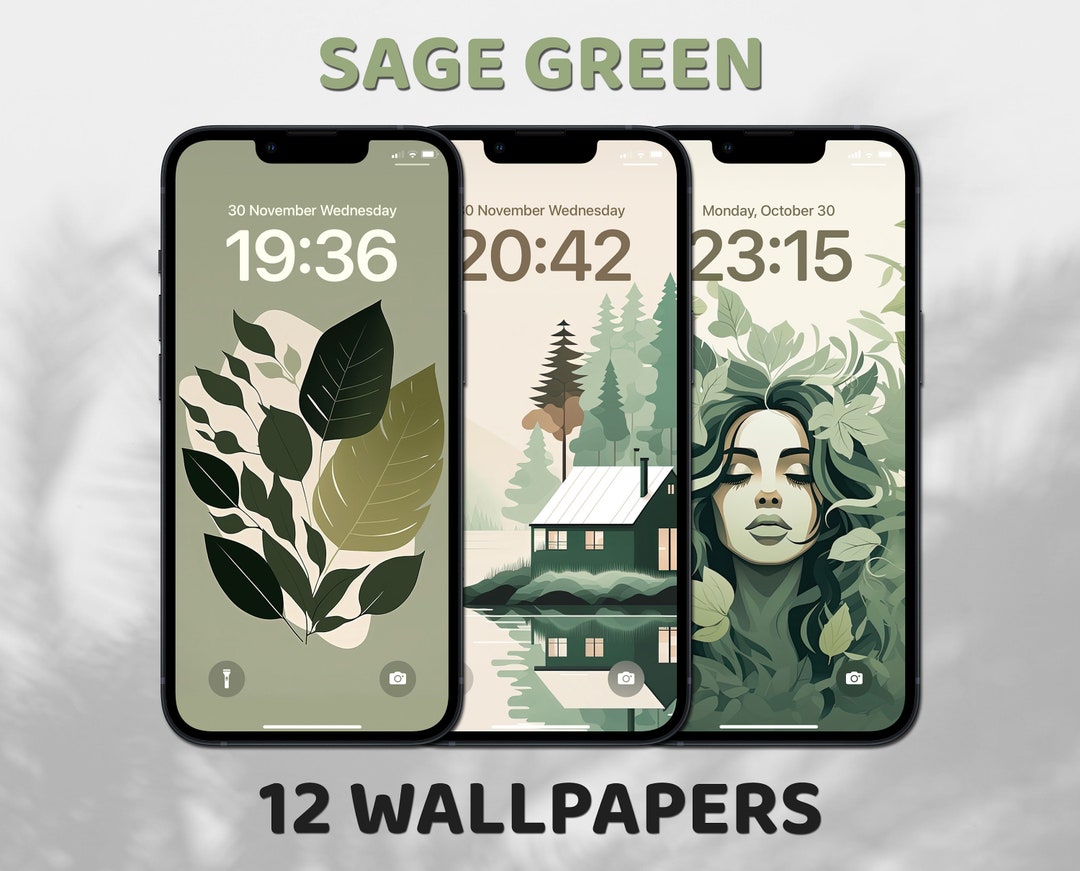 Sage Green Wallpapers, iPhone Lock Screen, Ios 17 Wallpaper, Nature ...
