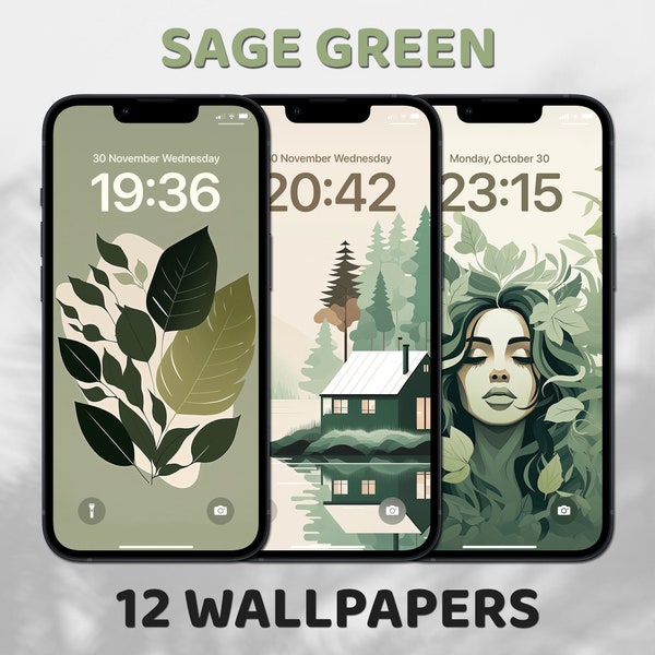 Green Wallpaper - Etsy