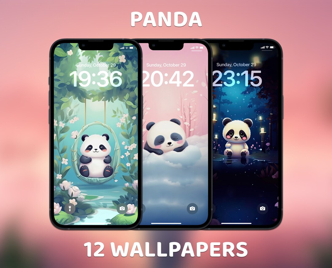 Panda Wallpapers, iPhone Lock Screen, Kawaii Aesthetic, Japanese Art ...
