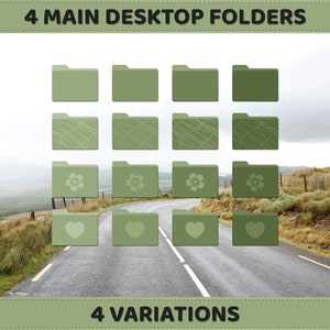 Desktop Icons Sage Green Macbook Folder Icons File Folders - Etsy