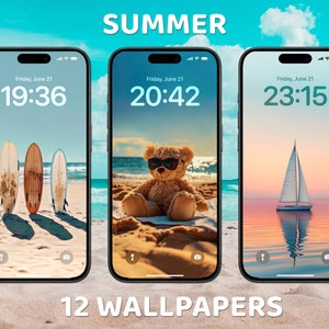 App Icons Summer, iPhone Theme Pack, Beach Aesthetic, Blue and Orange ...