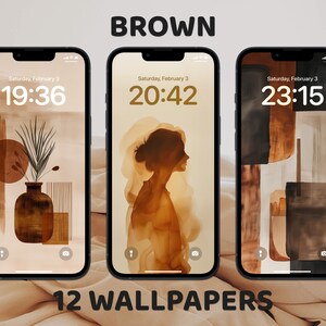 Brown App Icons, iPhone Theme Pack, Neutral Aesthetic, Boho Art, Widget ...