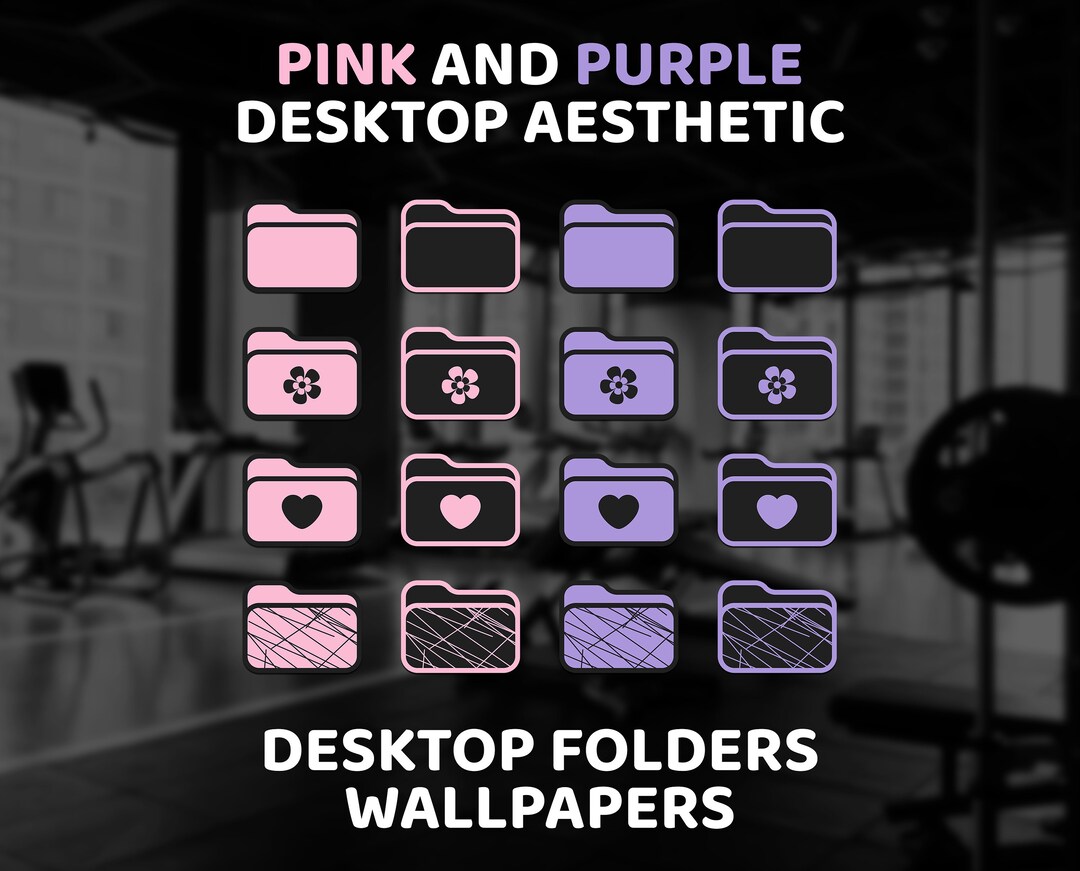 Pink and Black Desktop Folder Icons, Kawaii Aesthetic, Girl Power, Pink ...