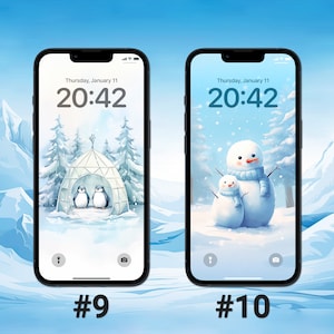 Winter Wallpapers, iPhone Lock Screen, Watercolor Art, Pastel Blue ...