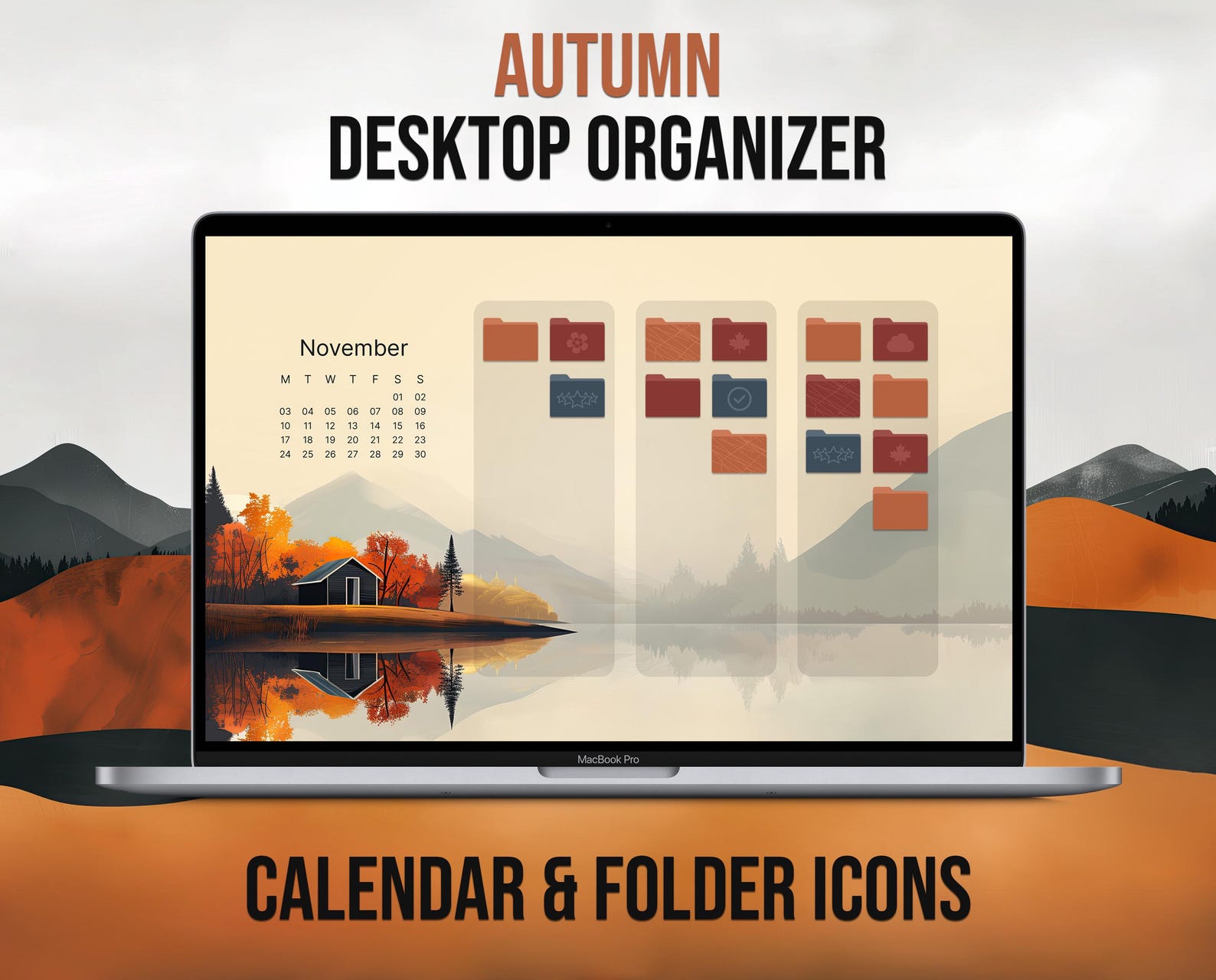 Autumn Desktop Organizer, 2025 - 2026 Calendar, Desktop Wallpaper, Fall ...