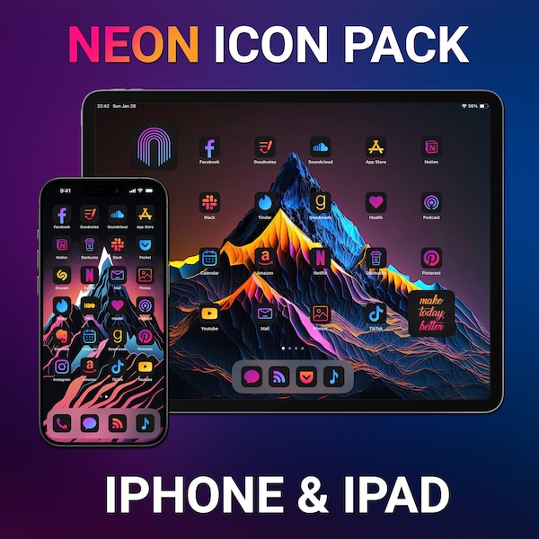 Neon App Icons - Etsy