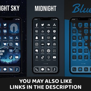 App Icons Blue Ocean Blue iPhone Theme Pack Aesthetic App - Etsy