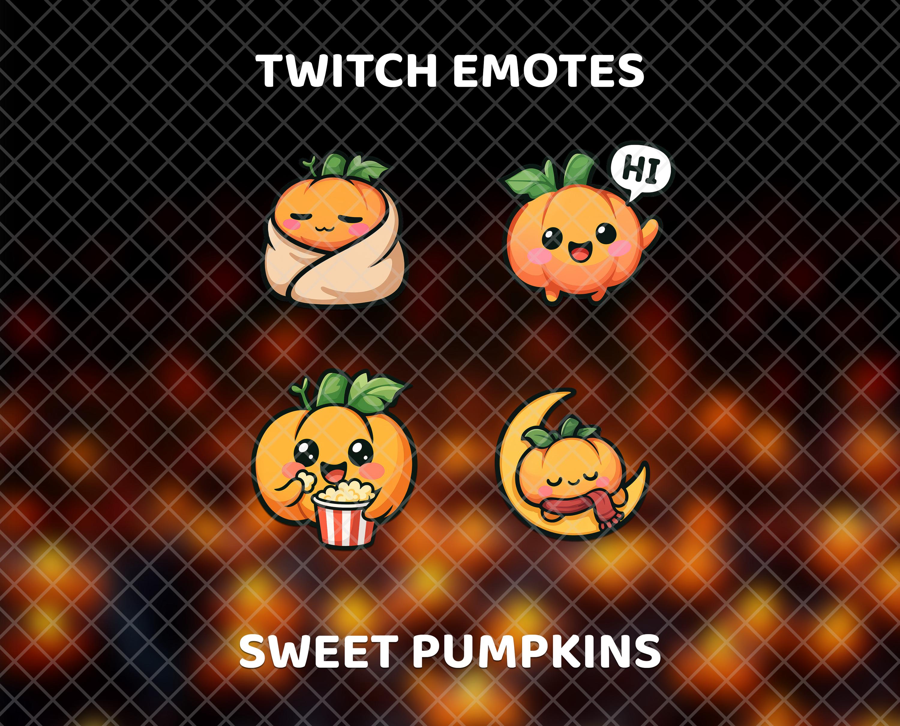 50 Halloween Pumpkin Emotes for Twitch, Discord Sticker Set, Spooky ...