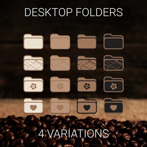 Brown Desktop Icons, Aesthetic Coffee Desktop Wallpapers, Cute Folders ...