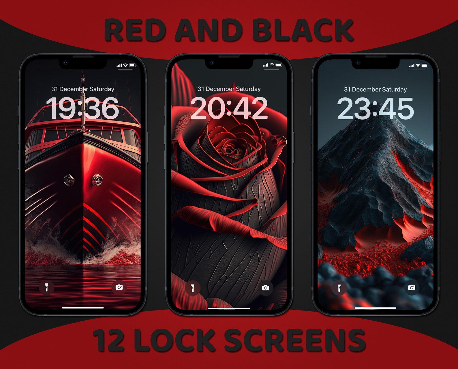 Red and Black App Icons Iphone Theme Pack Aesthetic Red App - Etsy