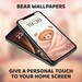 Bear Wallpapers iPhone Lock Screen Kawaii Art Pink and - Etsy