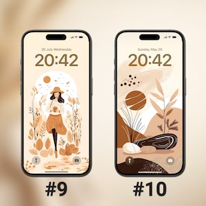 Boho Wallpapers, iPhone Lock Screen, Neutral Aesthetic, Boho Art, Brown ...