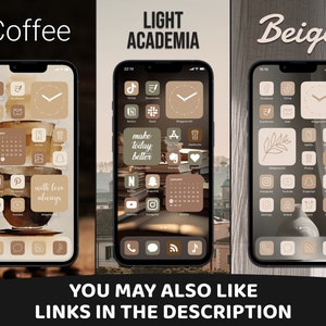Brown App Icons, iPhone Theme Pack, Neutral Aesthetic, Boho Art, Widget ...