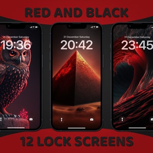 Red and Black App Icons Iphone Theme Pack Aesthetic Red App - Etsy