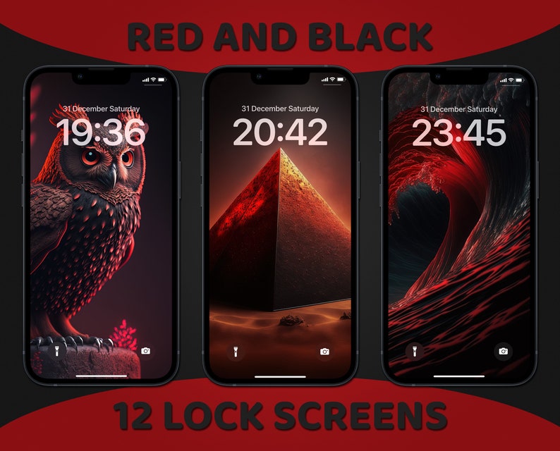 Red and Black App Icons Iphone Theme Pack Aesthetic Red App - Etsy