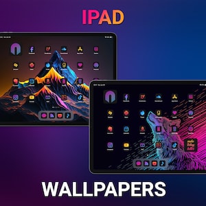 Neon App Icon Pack, iPhone and iPad Theme, Neon Art Covers, Widget ...