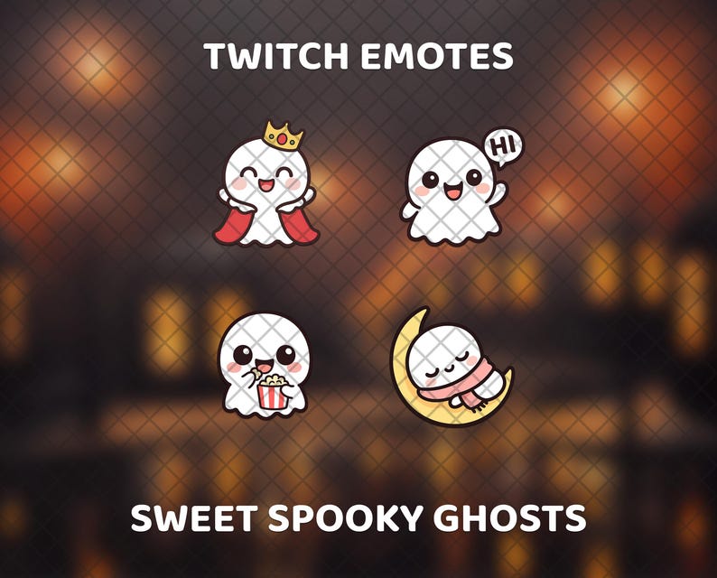 50 Ghost Emotes, Halloween Stream Assets, Chibi Aesthetic, Twitch Emoji ...