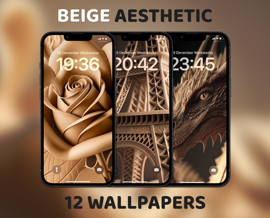 Beige Wallpapers iPhone Lock Screen Ios 16 Wallpaper - Etsy