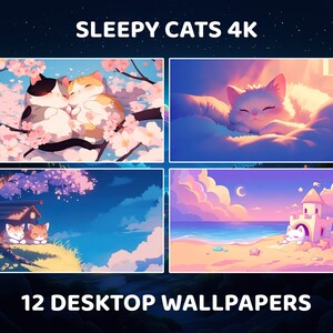 Kitten Desktop Wallpaper, Sleepy Cats Desktop Organizer, 2024 2025 ...