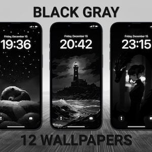 Black and Gray App Icons, iPhone Theme Pack, Aesthetic App Icons, Art ...
