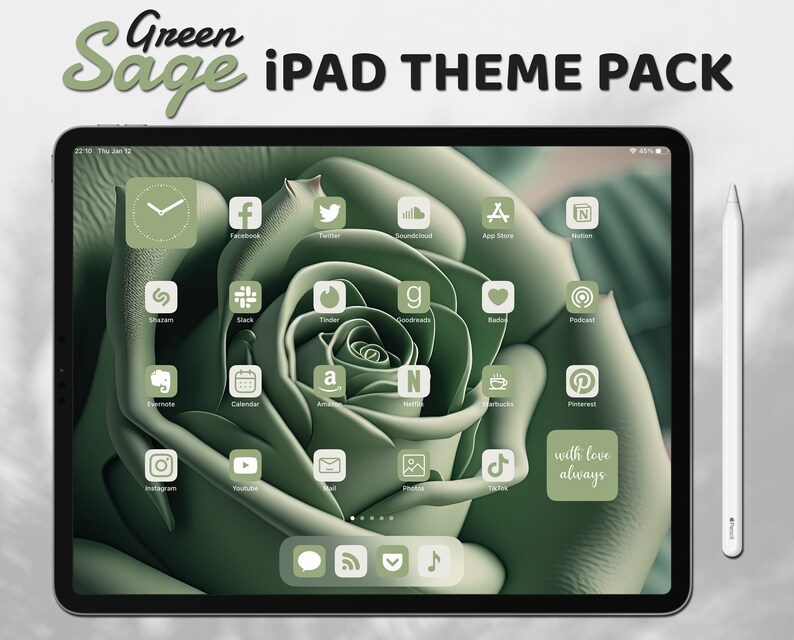 Ios Icons Green Sage Green Ipad Theme Pack Neutral Colors - Etsy