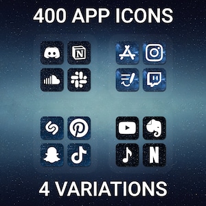 Blue App Icon Pack, Night Sky iPhone and iPad Theme, Art Covers, Widget ...