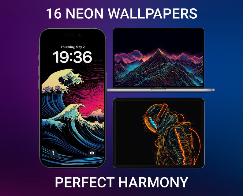 Neon Wallpaper 4K, Futuristic iPhone and iPad Lock Screen, Aesthetic ...