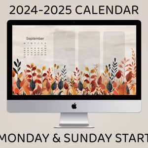 Bohemian Desktop Wallpaper, 2024 2025 Calendar, Desktop Organizer, Boho ...