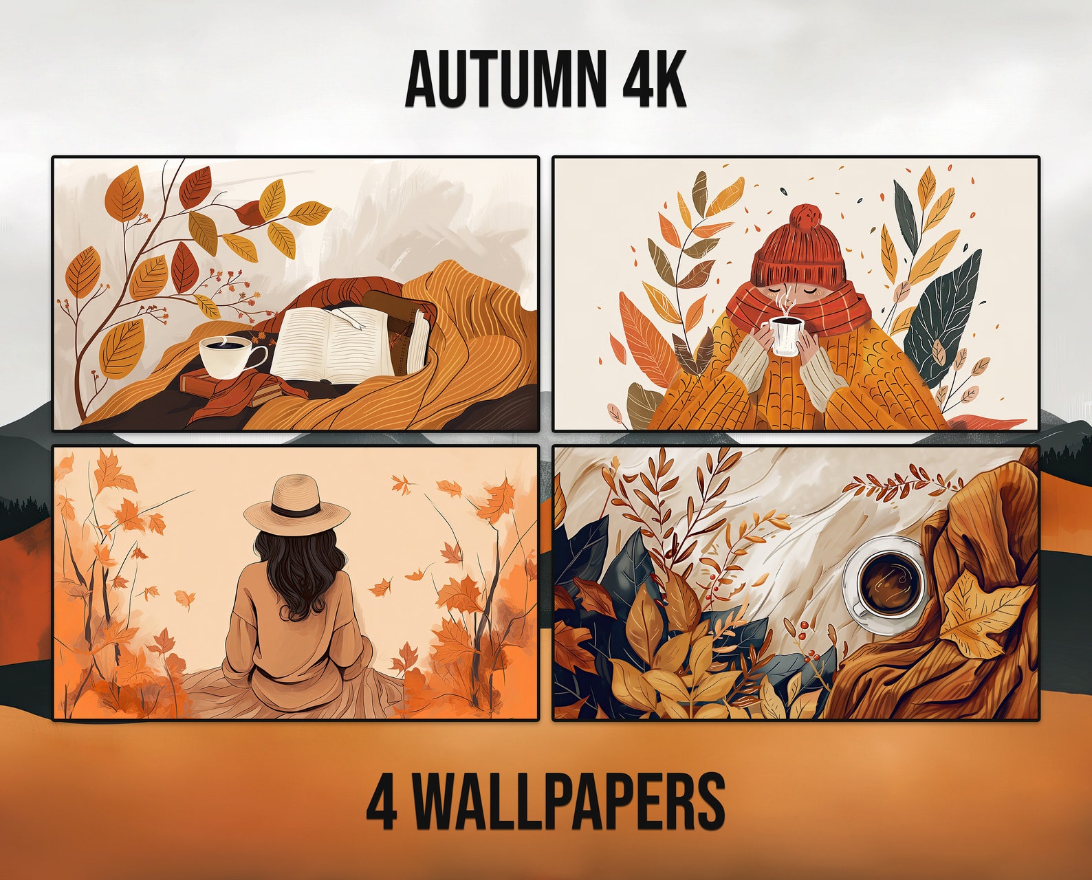 Autumn Desktop Organizer, 2025 - 2026 Calendar, Desktop Wallpaper, Fall ...