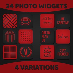 Red and Black App Icons Iphone Theme Pack Aesthetic Red App - Etsy