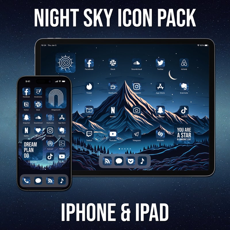 Blue App Icon Pack - Etsy