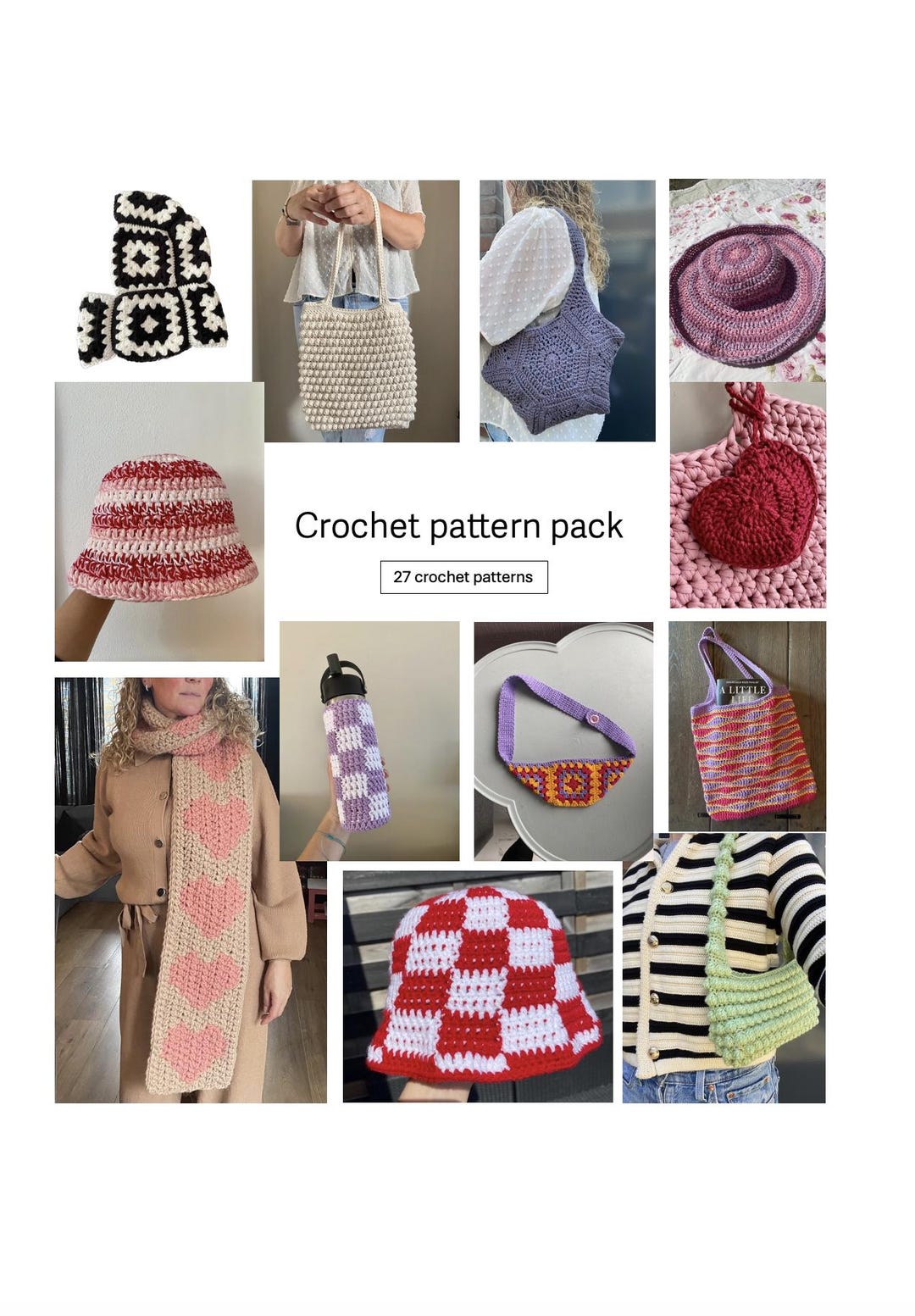 Crochet Patten Pack 27 Crochet Patterns Written Pattern english - Etsy
