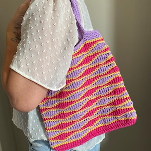Wave Tote Bag | Crochet Tote Bag Pattern | Written Pattern (english) - Etsy