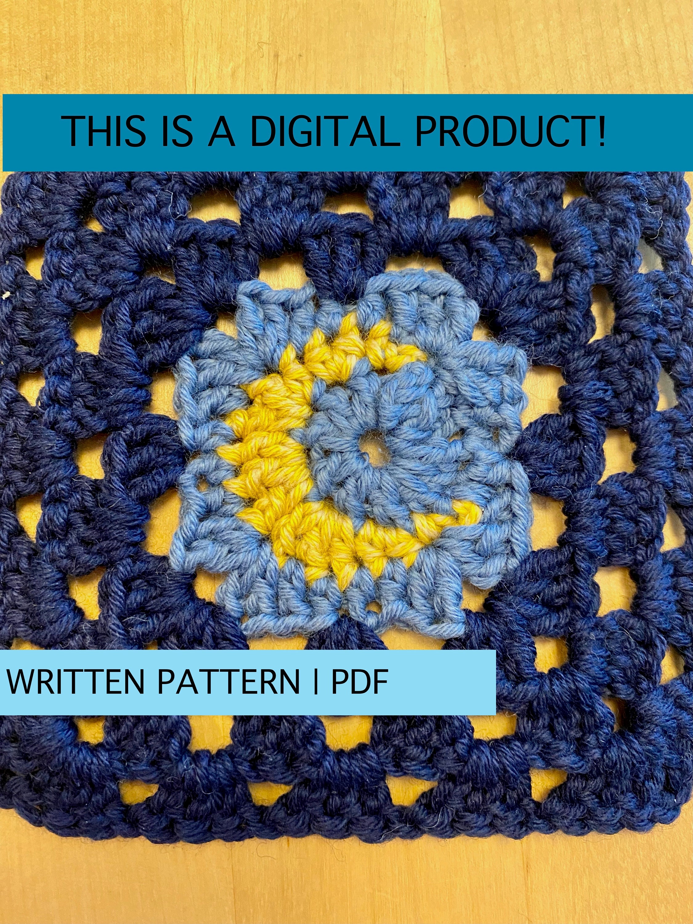 MOON Granny Square Written Pattern CROCHET - Etsy UK