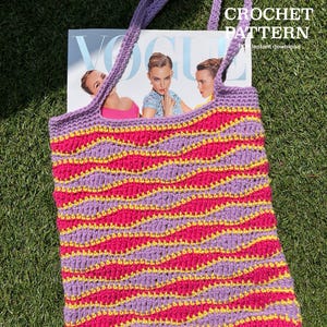 Wave Tote Bag | Crochet Tote Bag Pattern | Written Pattern (english) - Etsy