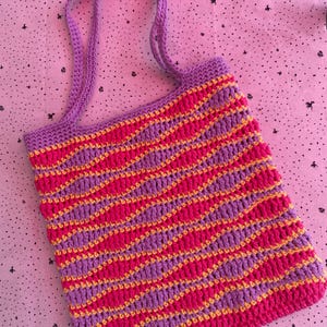 Wave Tote Bag | Crochet Tote Bag Pattern | Written Pattern (english) - Etsy