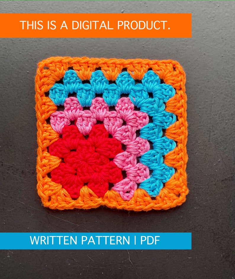RETRO Granny Square Written Pattern CROCHET - Etsy